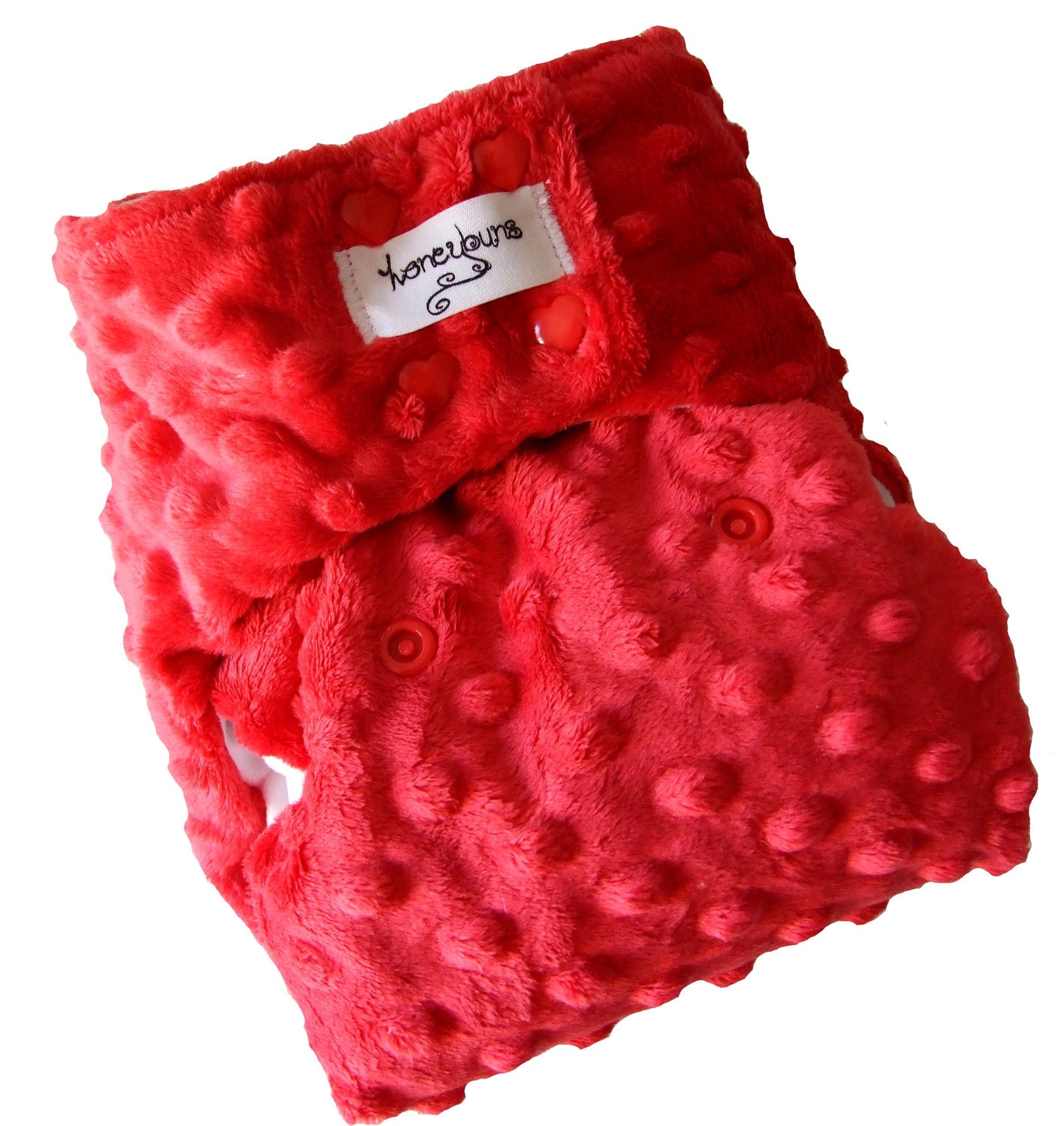 Scarlet Red Minky One Size Cloth Diaper by honeybunsclothdiaper