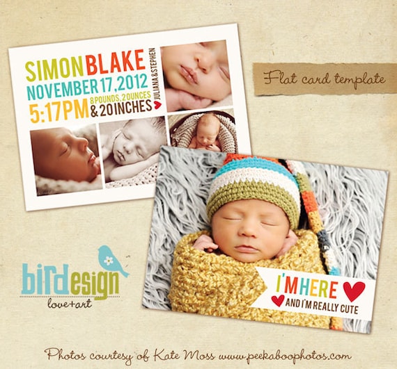 Birth Announcement Designs - Mischief and Laughs Photography