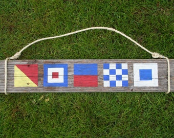 Custom Nautical Flag Sign Name with 3 letters by DocksideCottage