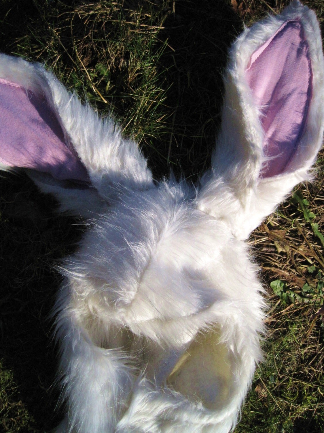 Upcycled Clothing White Rabbit Headpiece Alice in Wonderland
