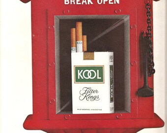 1970's KOOL CIGARETTE ADVERTISEMENT-Vintage Tobacco Advertisement Kool ...