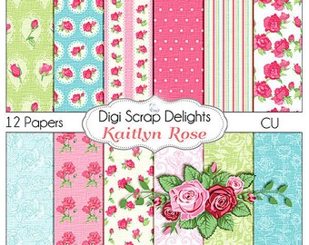 Owl Clip Art Vintage Rose Owls/ Bunting Cath by DigiScrapDelights
