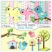 Cute Birds Clip Art Scrapbook Kit for Card Making