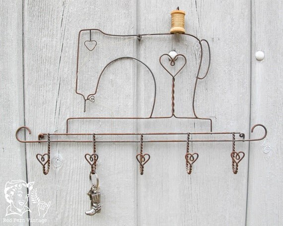 Vintage Rustic Wire Sewing Machine Hook