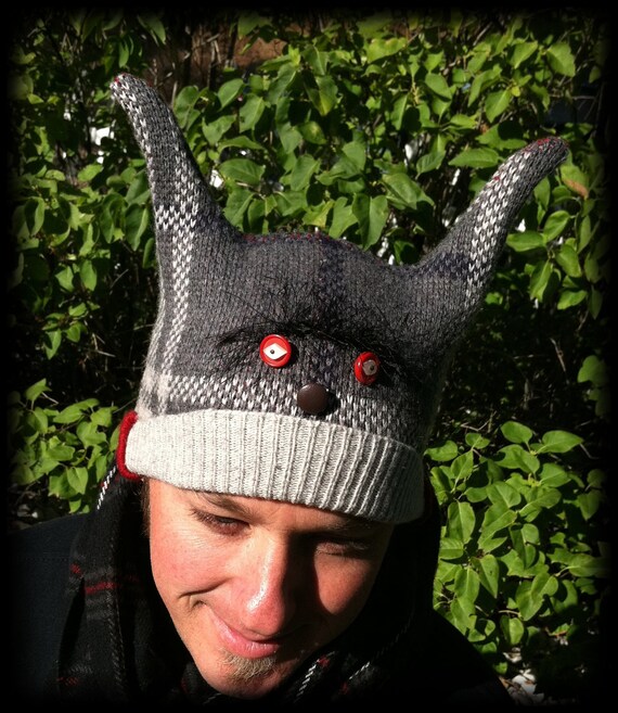 Items similar to Upcycled Monster Hat on Etsy