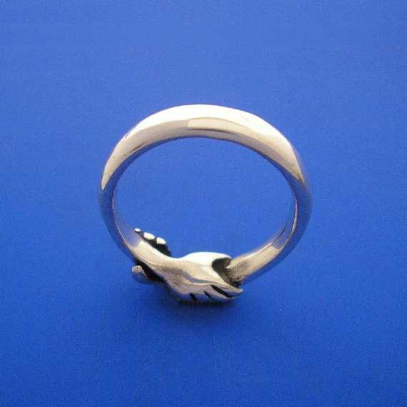Silver Hands Ring Hand Made Solid Silver by ijewellery on Etsy