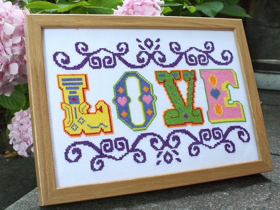 LOVE Cross Stitch Kit
