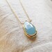 Bezel Set Aqua Chalcedony Gemstone Gold by BellatrinaJewelry
