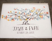 Items similar to Custom "Leaf Your Fingerprint" Tree Sign-in for ...