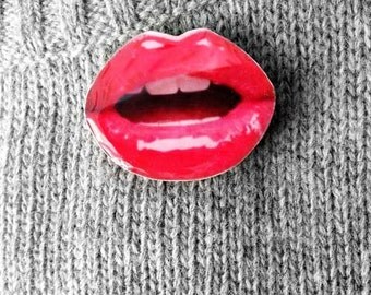 Popular items for lips pin on Etsy