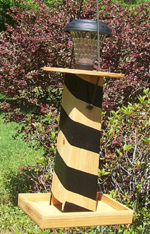 Solar Lighthouse Bird feeder by cissyberner on Etsy