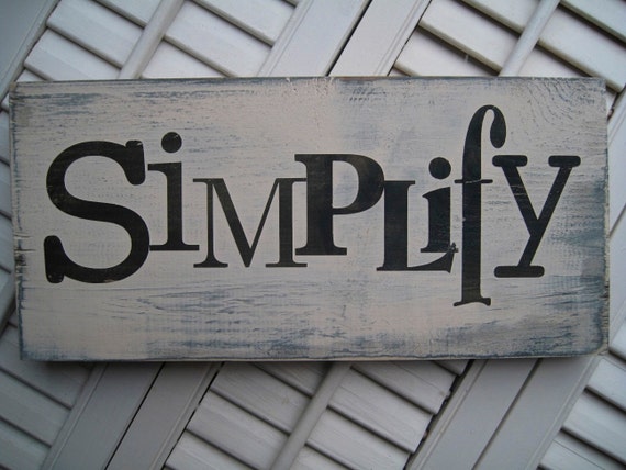 Items similar to Simplify Word Art Sign on Etsy