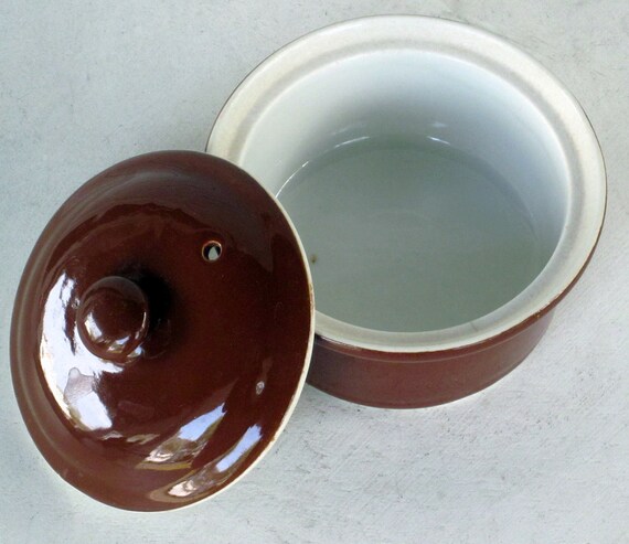 Vintage Hall Pottery 64 Brown Covered Dish by RetroCoolVintage