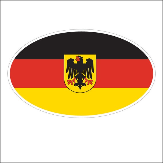 Items similar to Oval sticker - German flag on Etsy