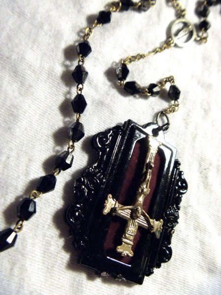 RESERVED// Satanic Prayer Rosary inverted crucifix relic