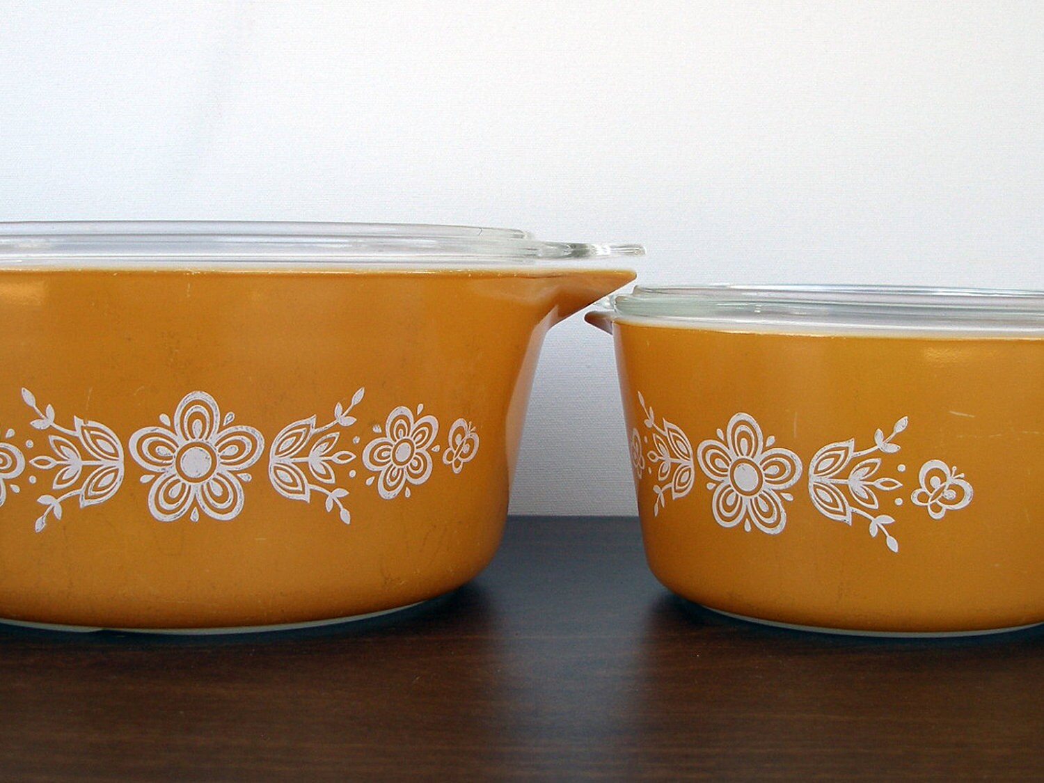 Vintage Pyrex – Butterfly Gold, Two Casserole Dishes – Haute Juice