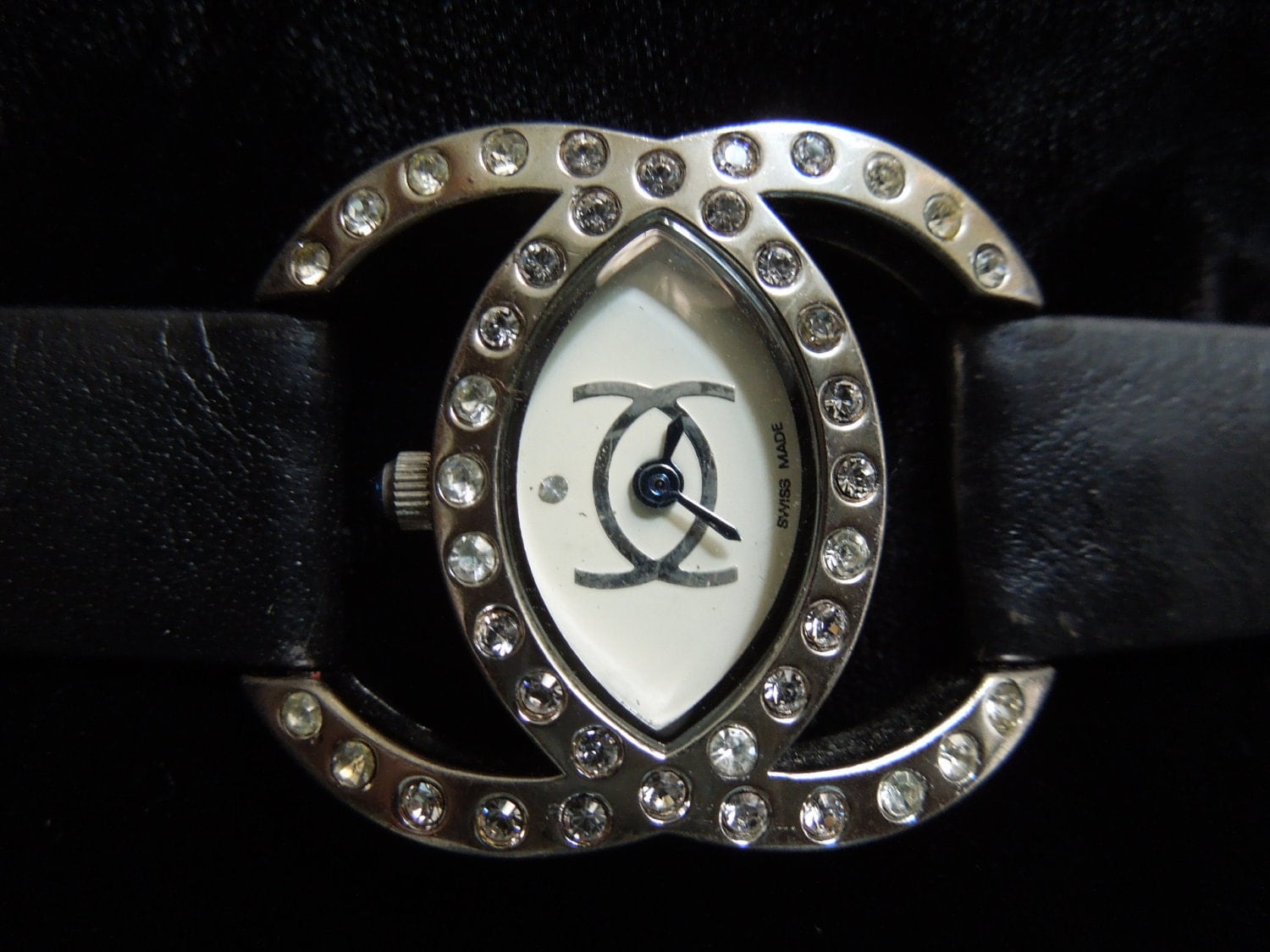 Chanel Ladies Watch CC Logo with Crystals Model FM-44196