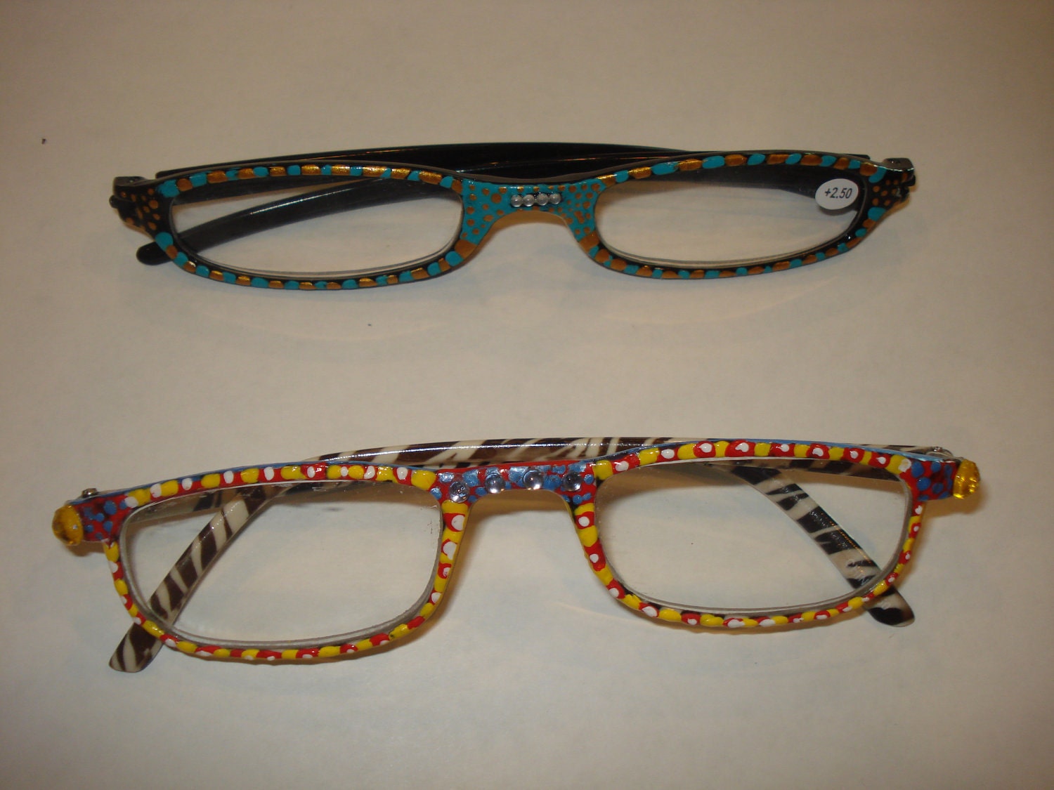 hand painted reading glasses