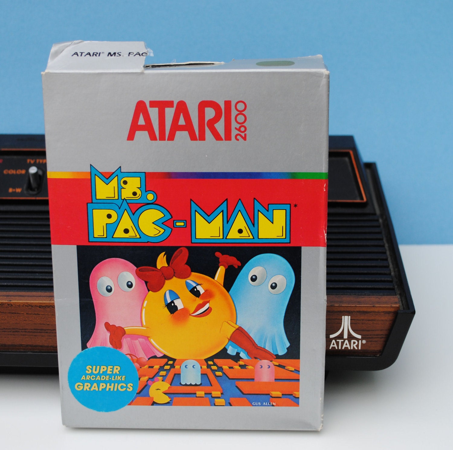 Ms. Pac-Man Atari 2600 Game Cartridge Manual and Original