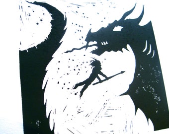 St George Silhouette Print by thehangingbadger on Etsy