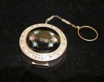 Vintage 1930s Compact Enamel Compact Guilloche by classiccollector