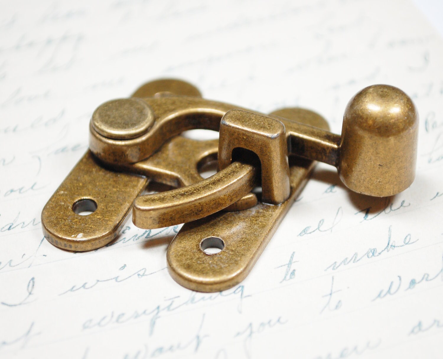 Small Swing Clasp Antiqued Brass Hardware Steampunk Closure