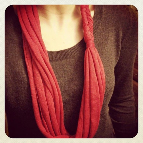 Items similar to Braided Tube Scarf on Etsy