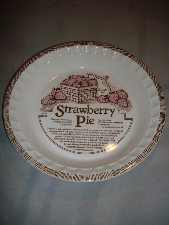 Vintage Pie Plate With Recipe - Banana-breads.com