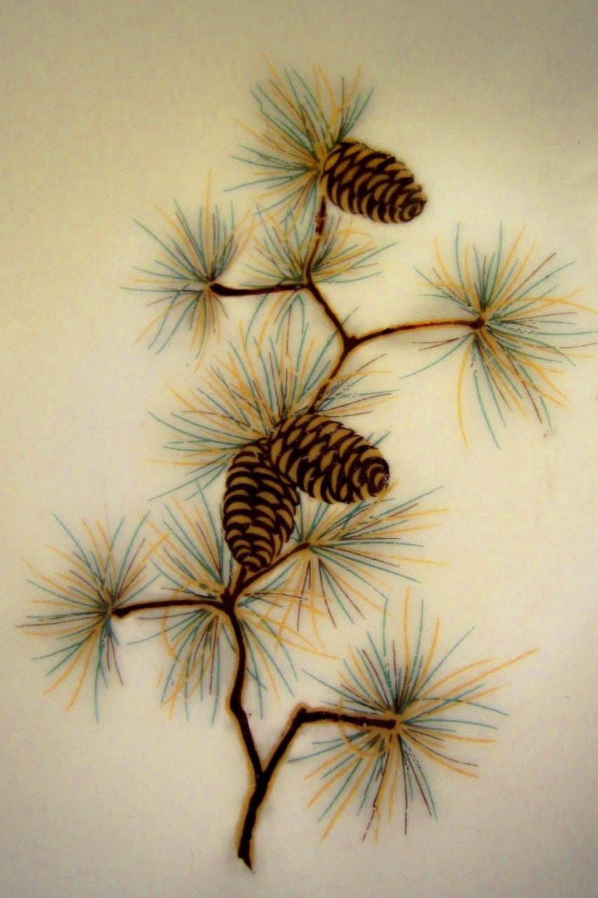 Pine Cone Pattern Serving Bowl W S George USA