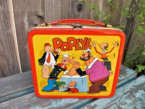 Vintage Popeye Lunch Box Metal Aladdin by UnderTheSycamores