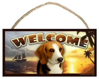 Beagle welcome sign | Etsy