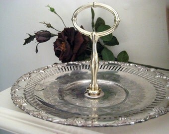 Popular items for silver cake plate on Etsy
