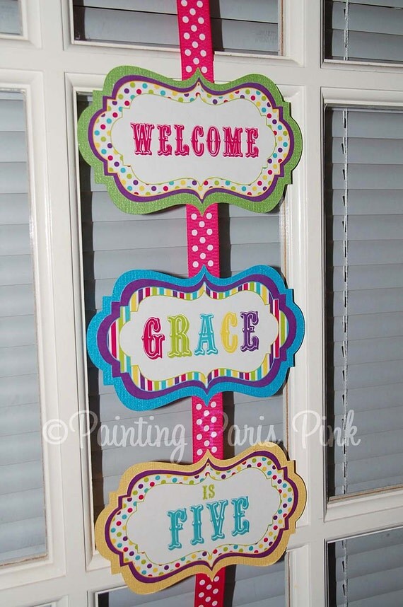 Printable Fancy Welcome Sign Carnival Ride by PaintingParisPink