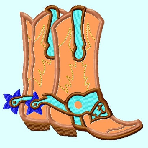 Cowboy Boots APPLIQUE Embroidery Design INSTANT DOWNLOAD