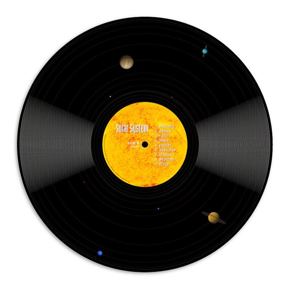 Items similar to Solar System Vinyl Record Print - Home Decor Poster ...