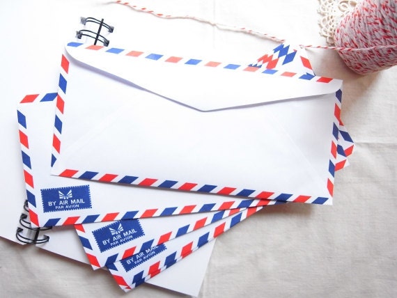 Set of 20 Classic Airmail Envelopes Par Avion Envelopes