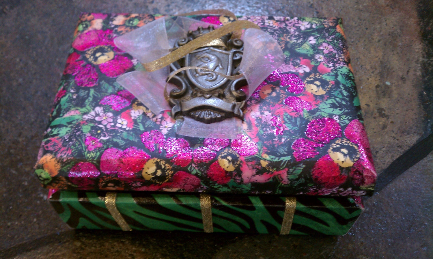 Altered Art custom cigar box Royal Pink by TheImperfectPrincess