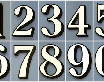 3 x Silver Transom or Fanlight House Numbers