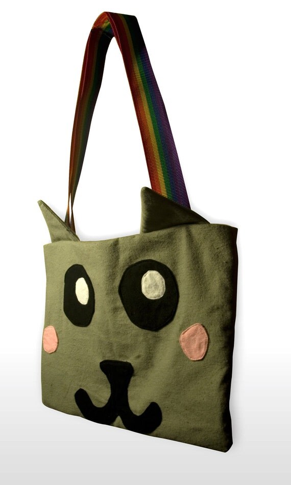 Nyan Cat Rainbow Poptart Cat Tote Bag by RedPanic on Etsy
