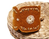 Items similar to Felt cuff Wool Bracelet Unique wool jewelry Embroidery ...