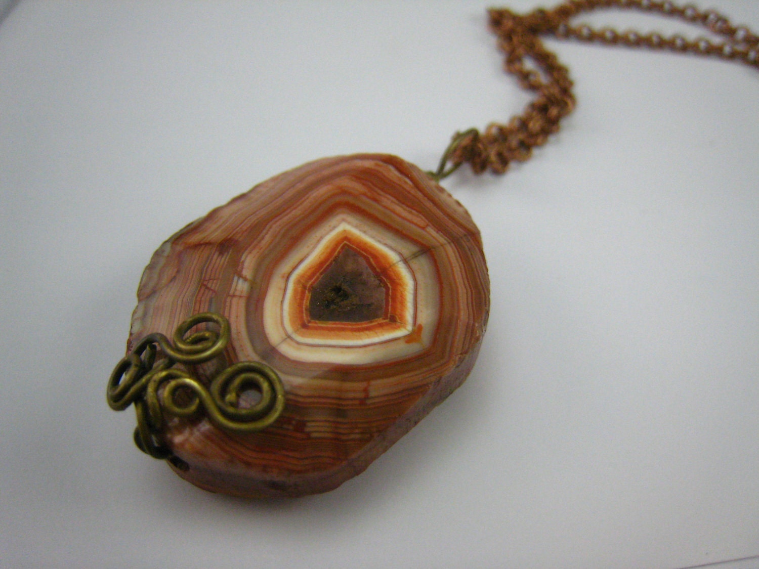 agate copper chain pendant | vitagems