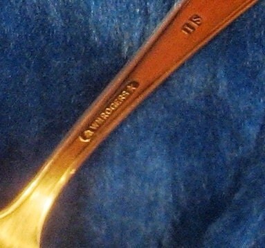 Wm Rogers Silver Serving Spoon with Eagle and Star Mark