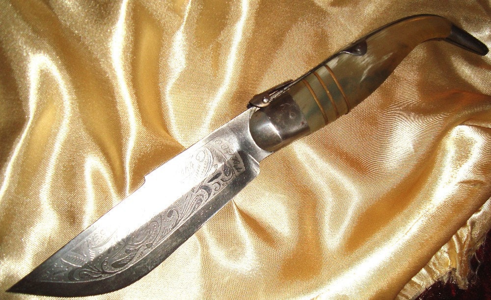 Antique Toledo Navaja Folding Knife Spain C1900