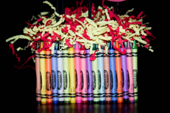 Items similar to 2 - Crayon Centerpiece Party Decorations on Etsy