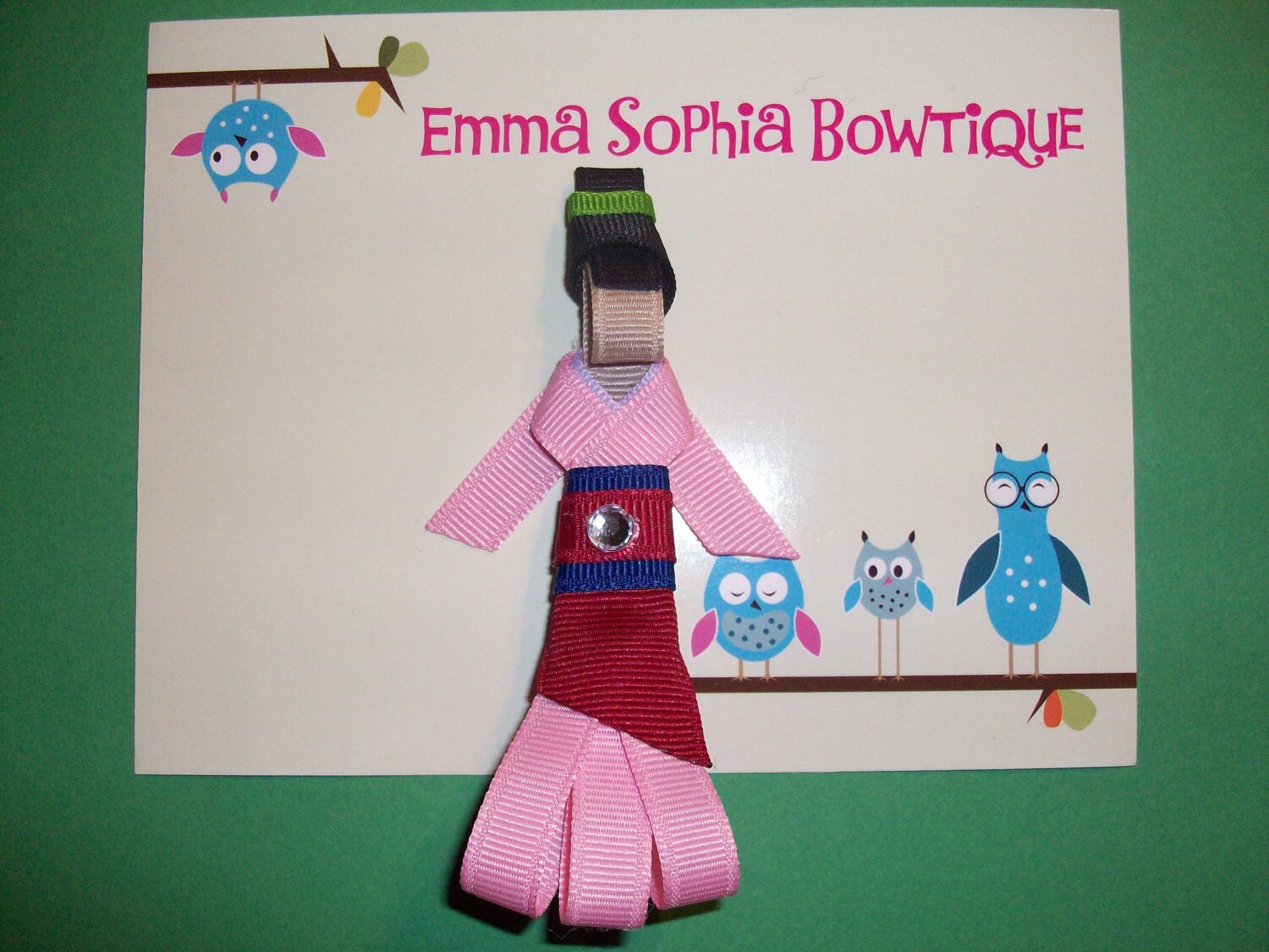 Mulan Inspired Princess Ribbon Sculpture Hair Clip