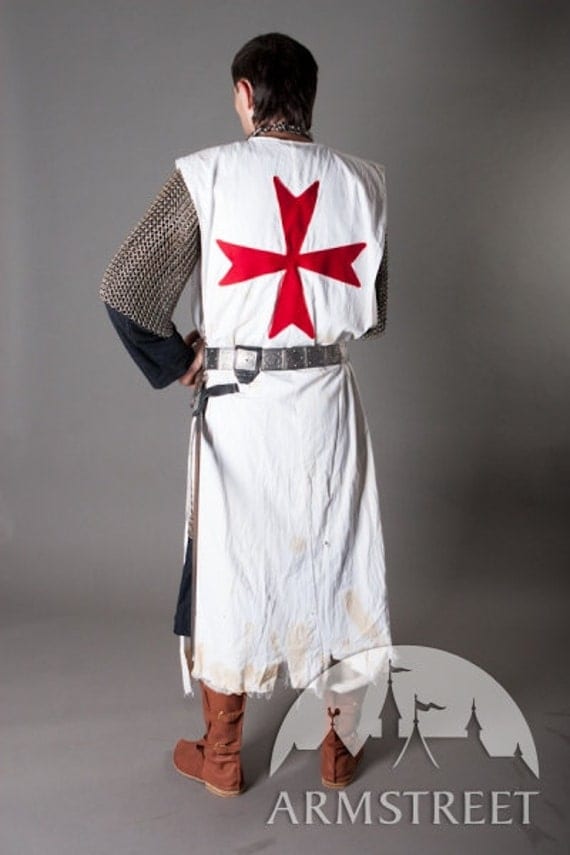 Knight Crusader Templar Medieval Tabard with Cross sca