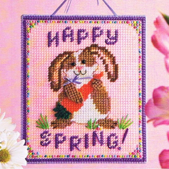 Items similar to HAPPY SPRING WALL Hanging - Plastic Canvas Pattern on Etsy