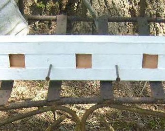 ONE OF A KIND - White Rustic Wood Clear-Coated Rusty Nails Shabby Chic ...