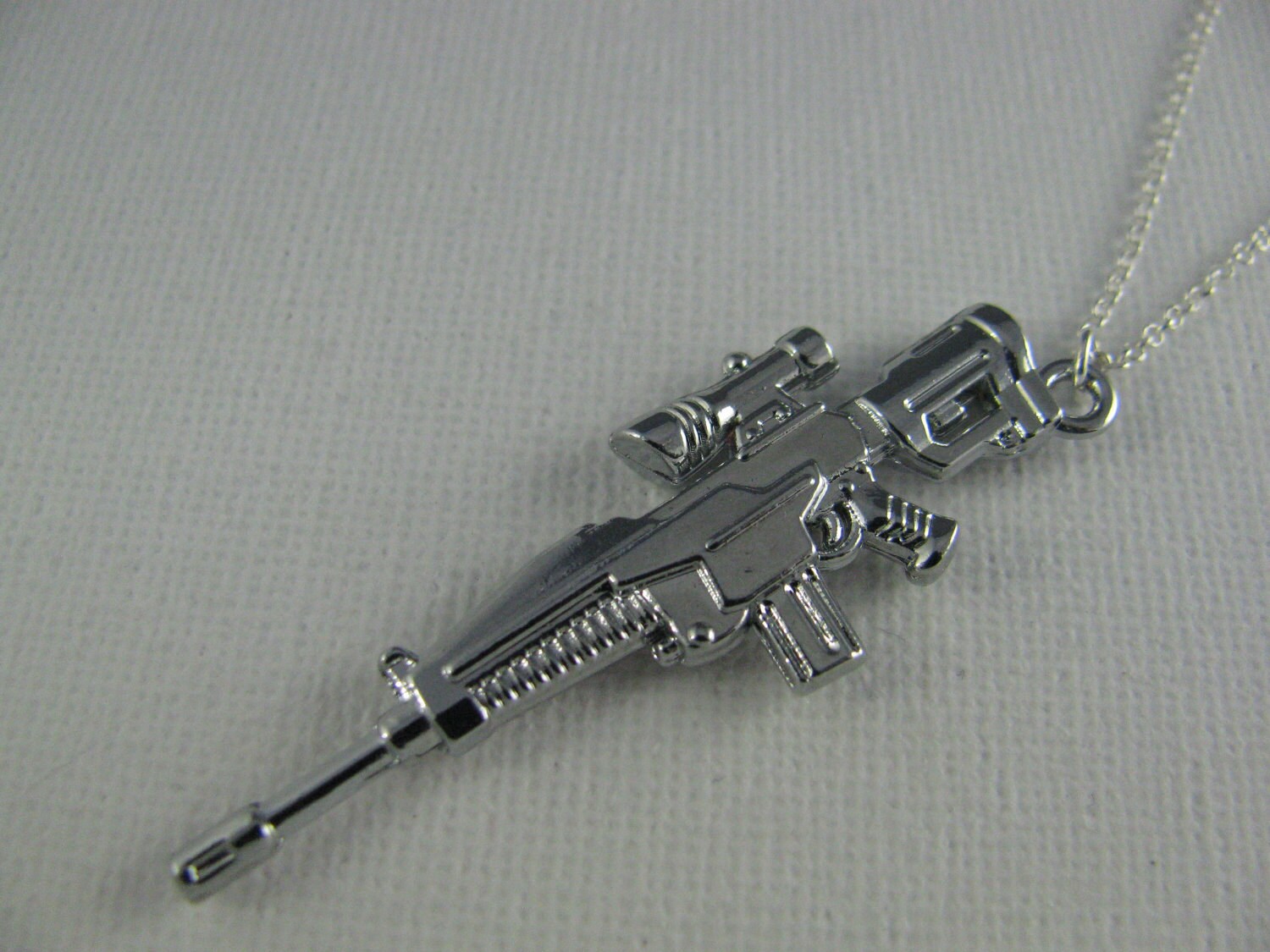 Sniper Gun Necklace on 925 Sterling Silver chain Sniper Gun