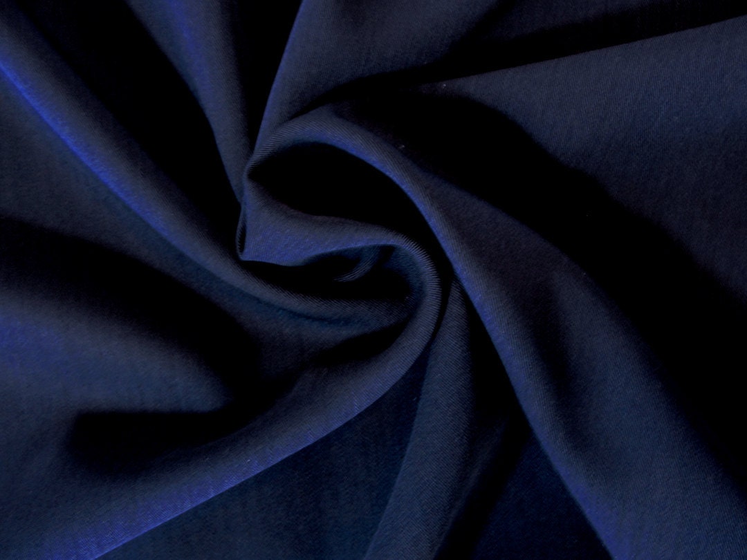 Navy blue poly wool blend stretch gabardine woven fabric 3